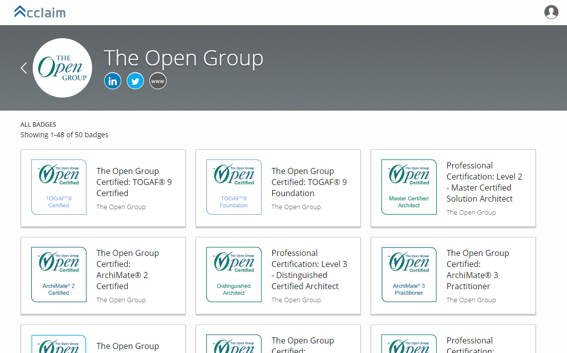 Open Group : Certification TOGAF avec des badges numériques - Badge numérique | Certifier ...