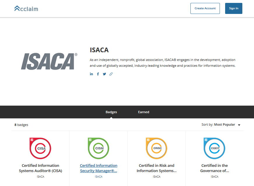 ISACA : certifications TI en cybersécurité avec badges numériques ...